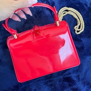 Bags | Cute Bold Pvc Red Mini Bag | Poshmark